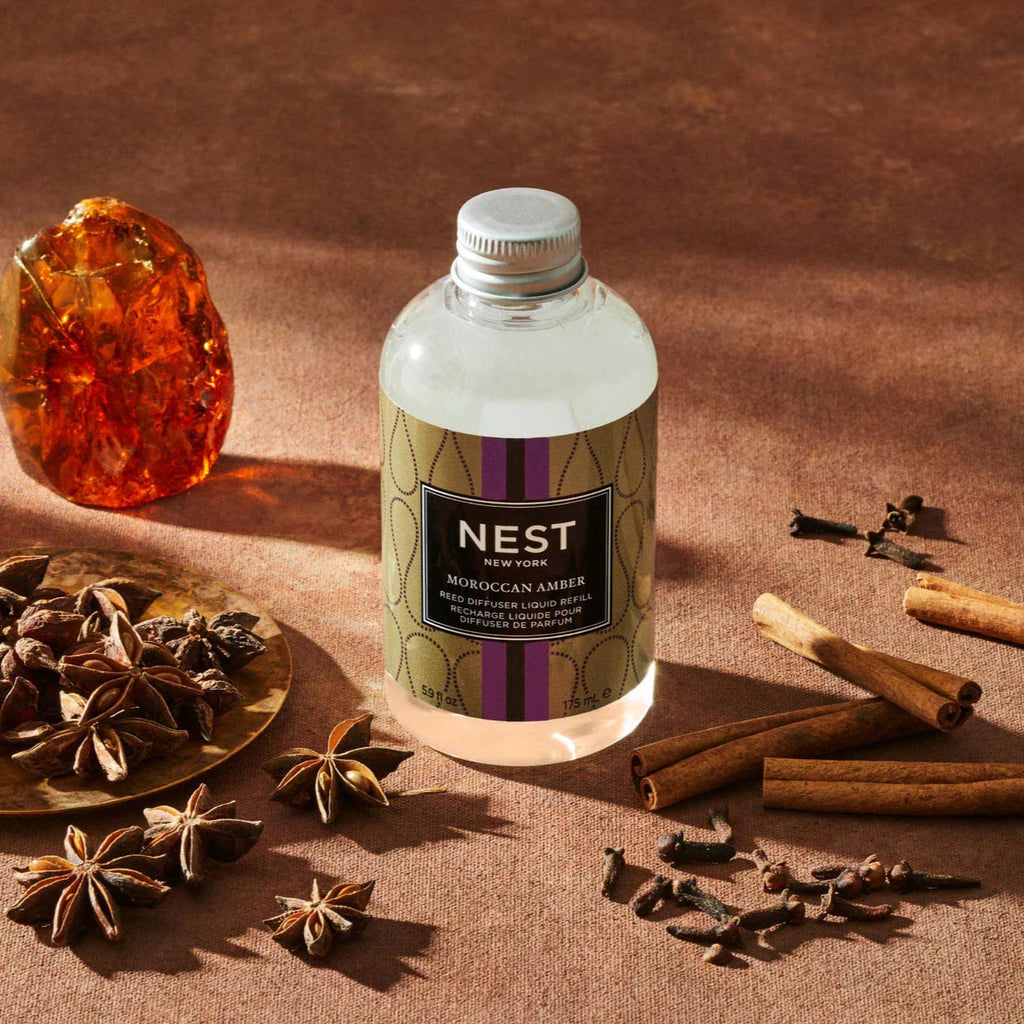 NEST Moroccan Amber Reed Diffuser Refill | Opulence of Southern Pines