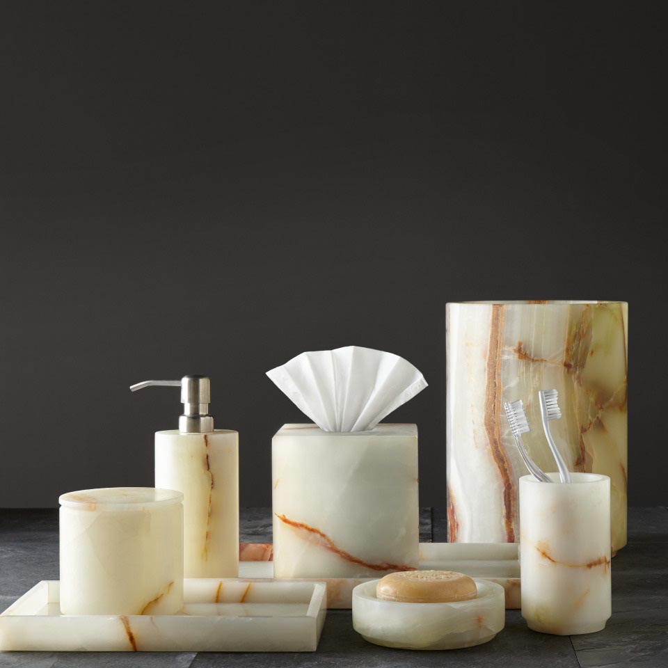 MarbleCrafter Eris Crema Verde Onyx Bath Collection | Opulence of S...