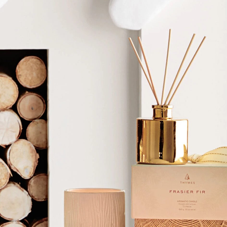Thymes Frasier Fir Petite Gold Reed Diffuser | Opulence of Southern...