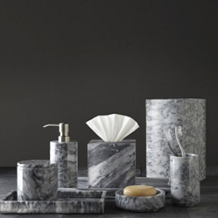 MarbleCrafter Eris Cloud Gray Marble Bath Collection | Opulence of ...