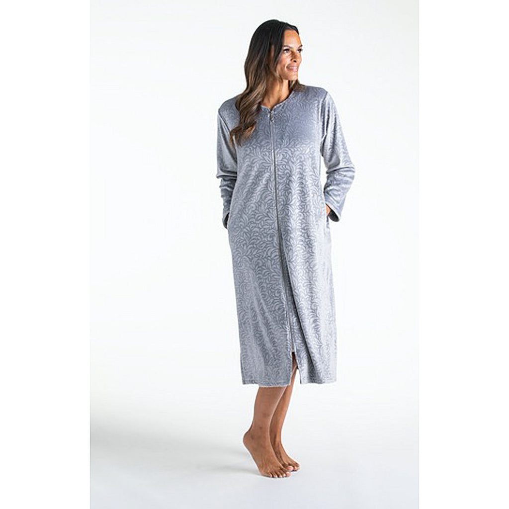 Softies Serenity Floral Embossed Zip Robe | Opulence of Southern Pines